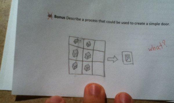 Minecraft door | Funny Exam Answers | Know Your Meme