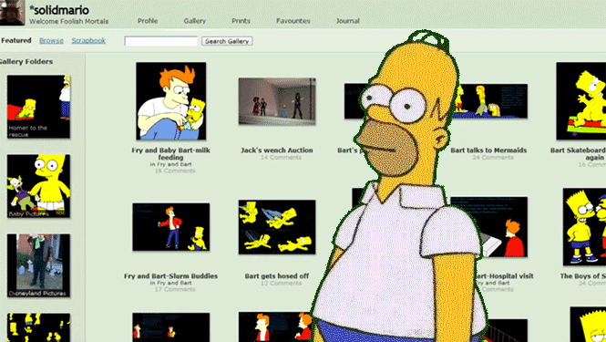 Typical Reaction to SolidMario's deviantart | Homer Backs Into Things ...