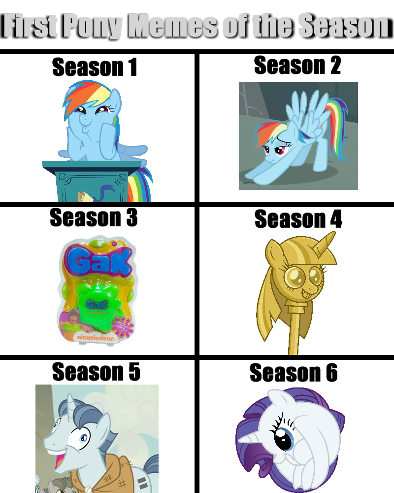 These are the memes that appeared first in each season. | My Little ...