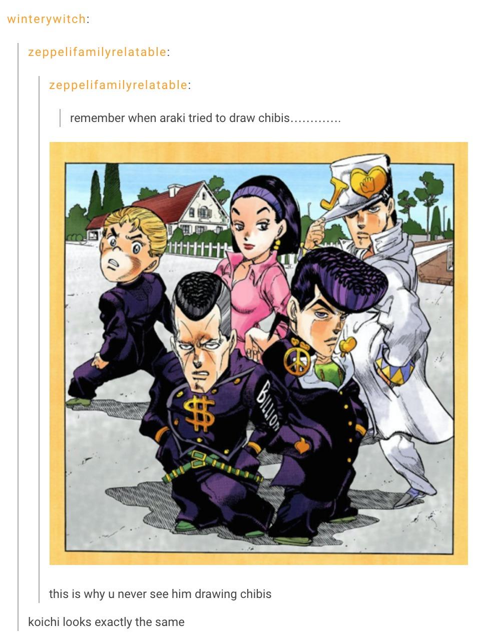 Araki's chibis | JoJo's Bizarre Adventure | Know Your Meme
