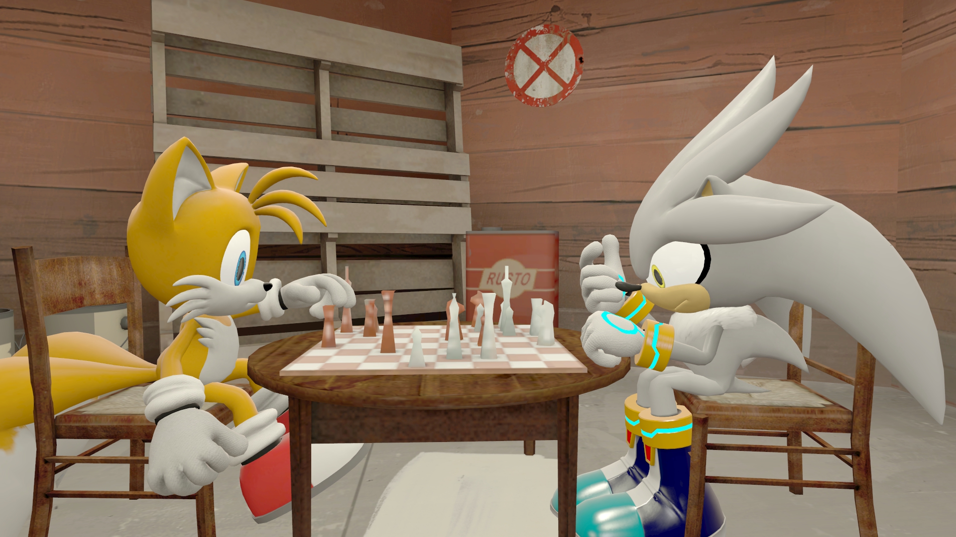 Tails and Silver playing chess. | Sonic the Hedgehog | Know Your Meme