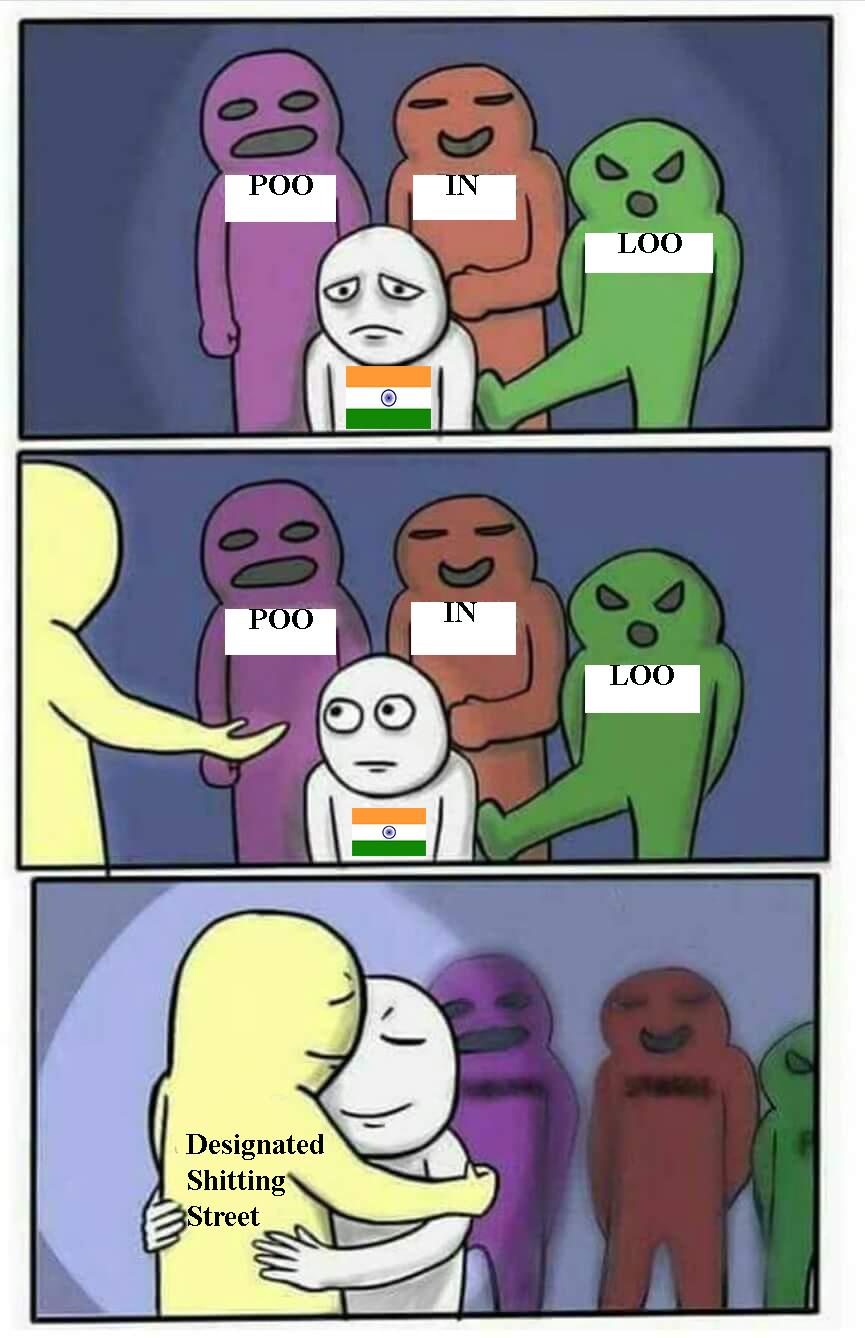 Poo in loo vs. Designated shitting street | Problems, Stress, Pain ...